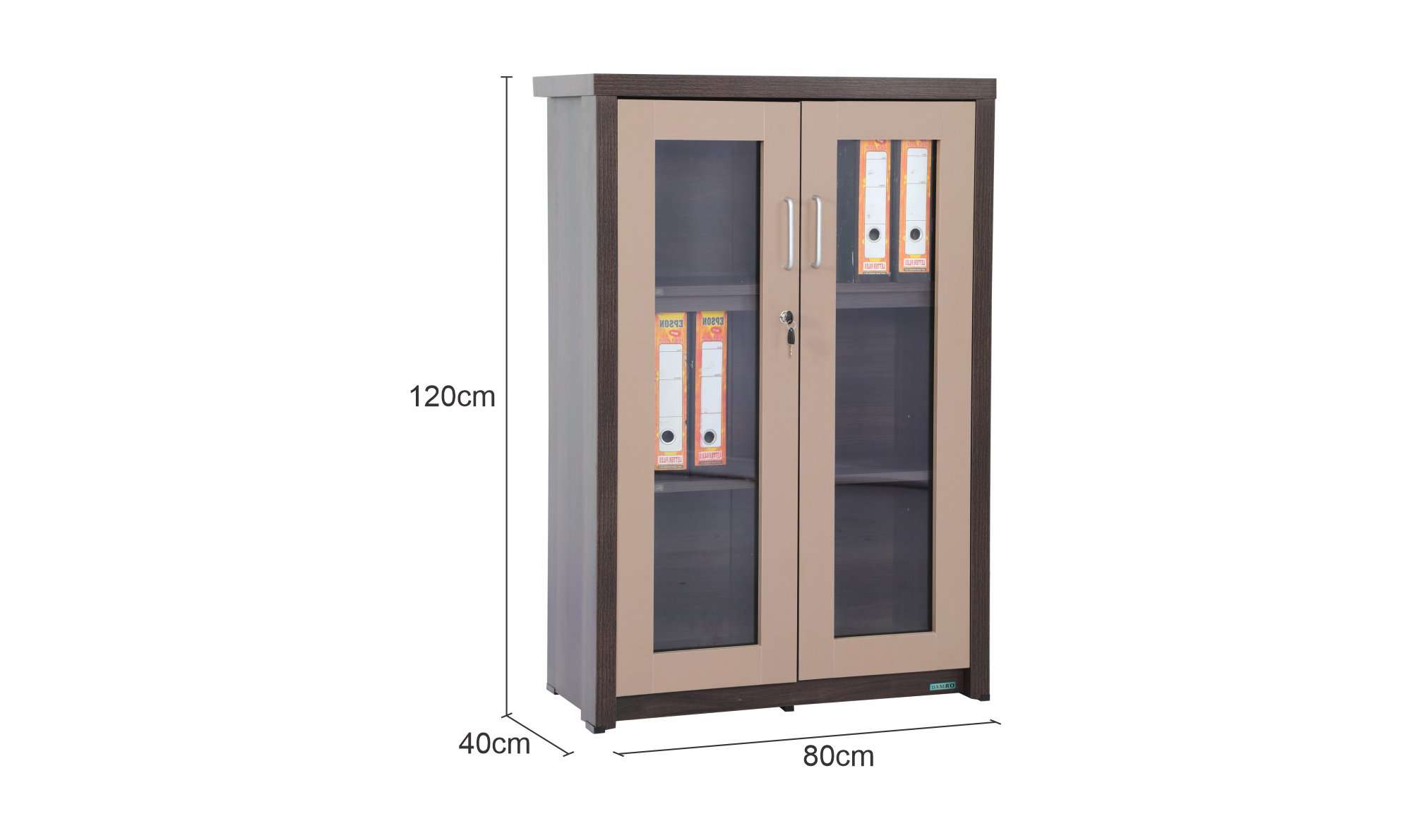 Spiffy Cupboard With 2 Half Glass Doors | Damro
