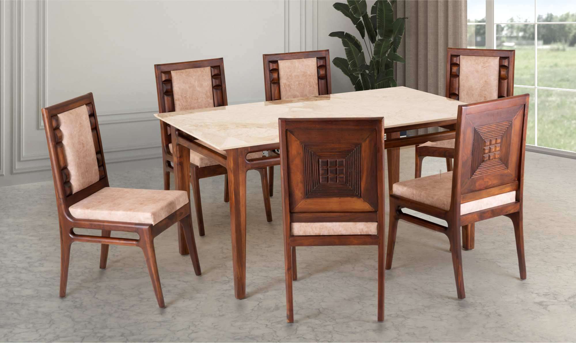 Lucas 6 Seater Dining Set | Damro
